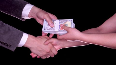 Shake Hands Making Deal Cash Money Stock Footage Video (100% Royalty ...