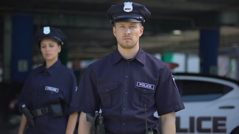 Angry Looking Police Officer Pointing His Stock Photo (Edit Now) 20385817