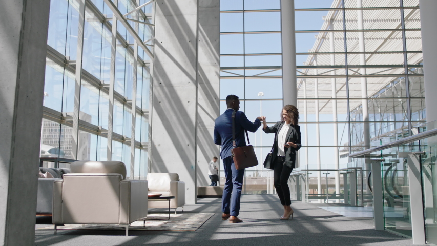 Happy Business People Funny Handshake Stock Footage Video (100% Royalty ...