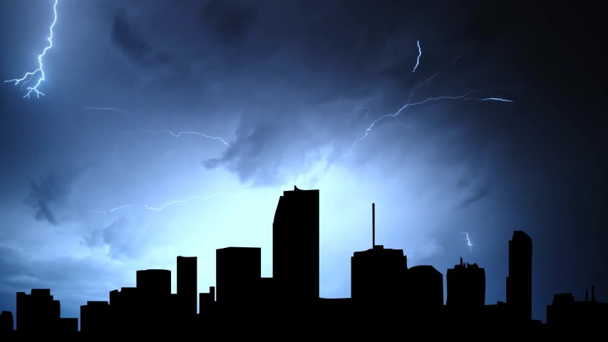 Miami, Florida, Skyline, Thunderstorm Timelapse Stock Footage Video ...