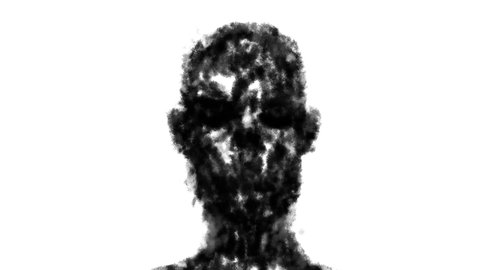 Human Face Decomposed Exposed Skull Crumbles Stock Footage Video (100% ...