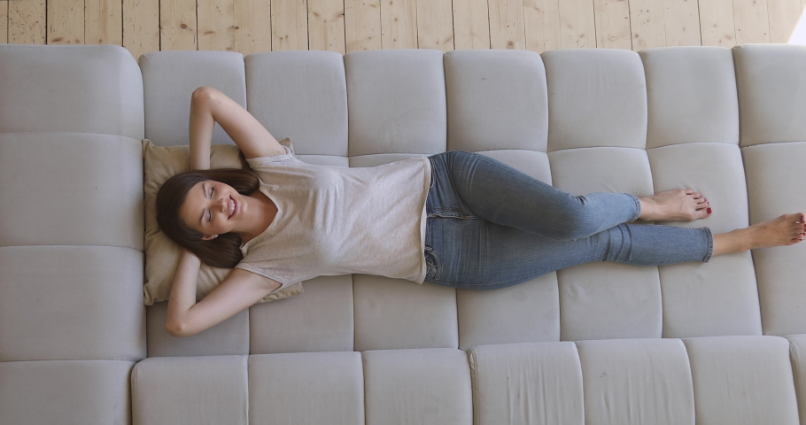 smiling healthy relaxed teen girl rest Stock Footage Video (100% ...