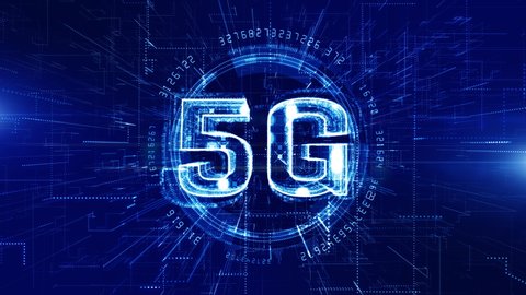 Digital Animation 5g Written Middle Futuristic Stock Footage Video (100 ...