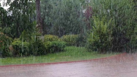 Very Heavy Rain Dripping On Pavement Stock Footage Video (100% Royalty ...