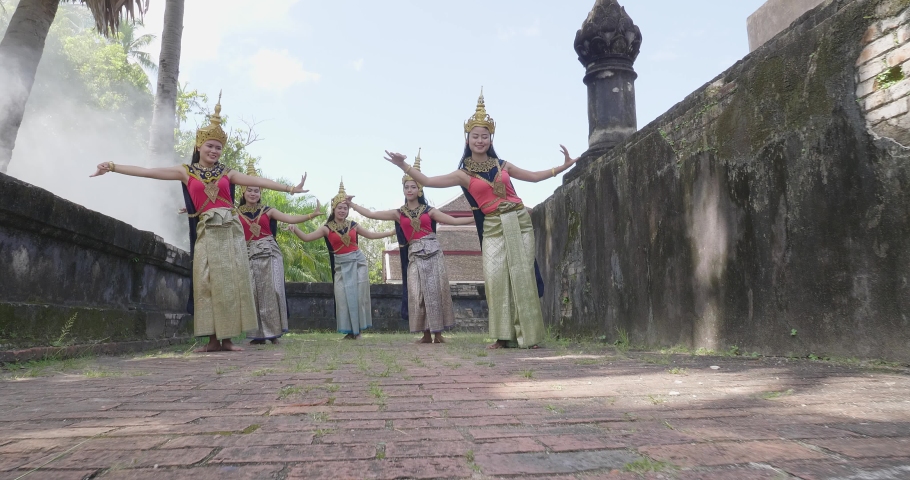 fon nang keo lao classical dancing Stock Footage Video (100% Royalty ...
