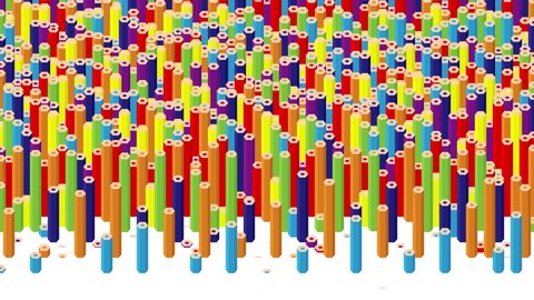 Pencil Bar 3d Virtual Isometric Shuffle Stock Footage Video (100% ...