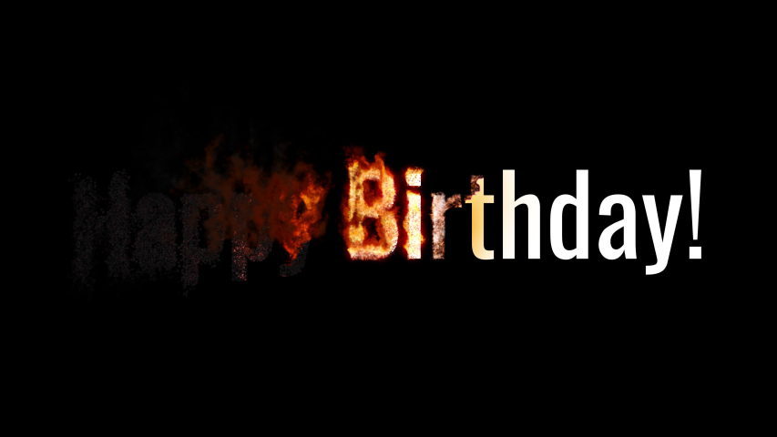burning text happy birthday animated fire Stock Footage Video (100% ...