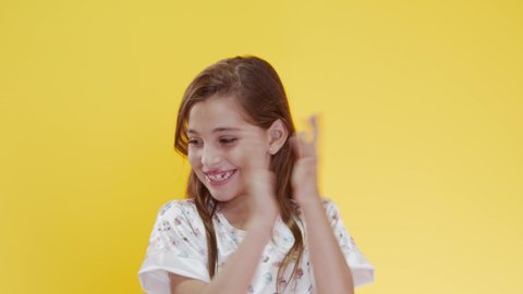 Happy Girl Child Clapping Shoot On Stock Footage Video (100% Royalty ...