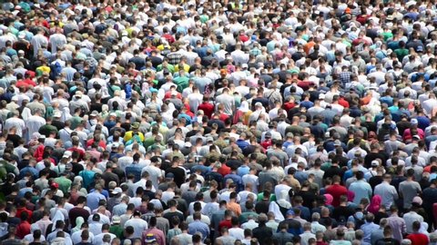 Large Crowd Muslim People Praying Namaz Stock Footage Video (100% ...
