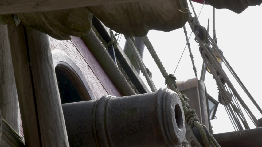 Bronze Cannons, Rope Rigging and Stock Footage Video (100% Royalty-free ...