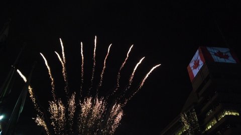 Canada Day Fireworks Kitchener Ontario Stock Footage Video (100% ...