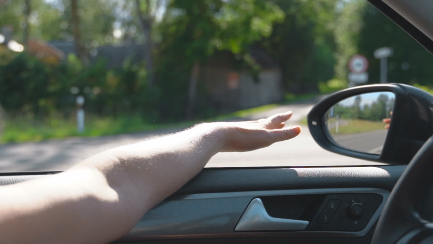 Womans Hand Outside the Car Stock Footage Video (100% Royalty-free ...