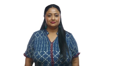 Overweight Indian Woman Laughing Clapping Hands Stock Footage Video ...