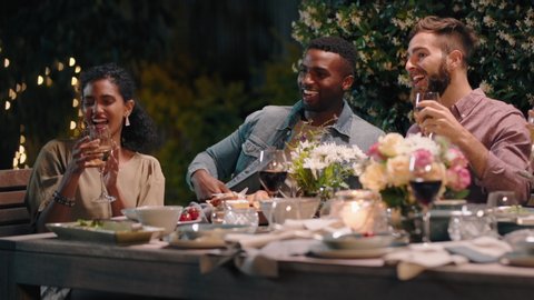 group friends celebrating making toast friendship Stock Footage Video ...