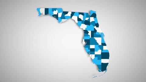 Florida County Map Videos: 4K and HD Video Clips for Download