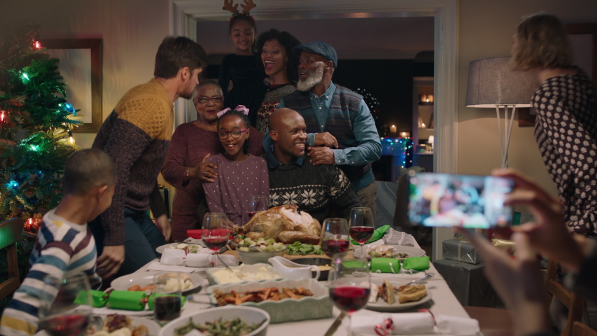 evening family friends gathered dinner table Stock Footage Video (100% ...