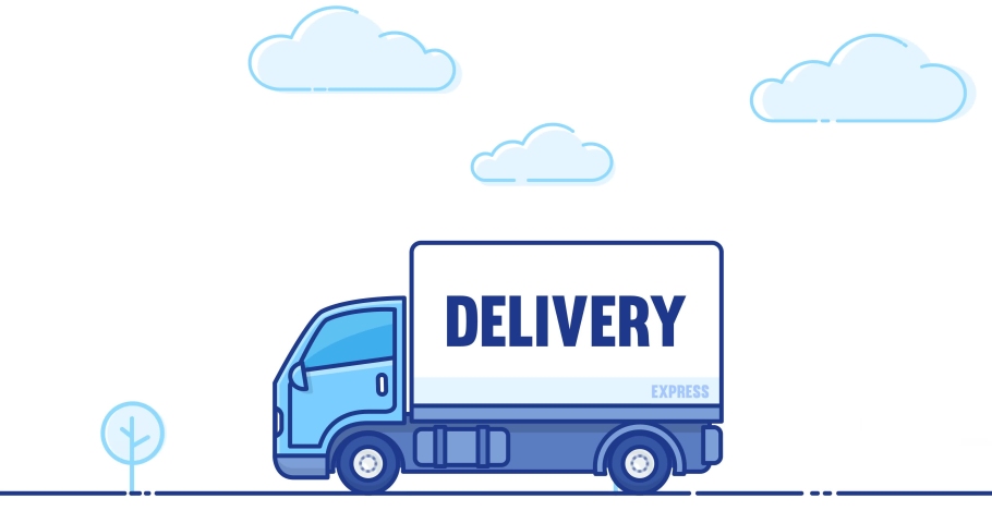 Animated Small Delivery Van On Road Stock Footage Video (100% Royalty ...