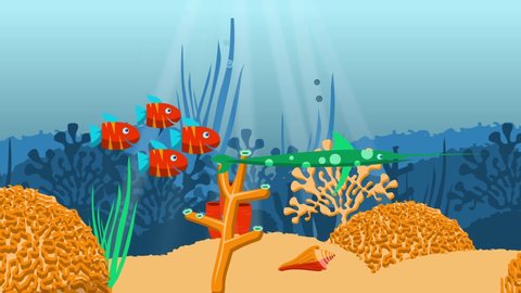 Looping Cartoon Background Animation Underwater Marine ...