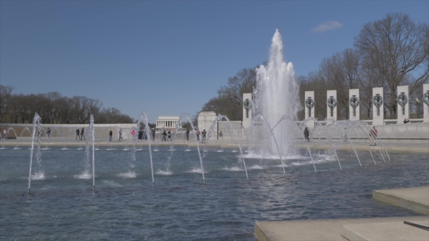 World War II Memorial Fountains in Washington DC image - Free stock ...