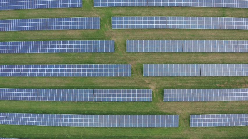 solar farm countryside aerial background reveal Stock Footage Video ...