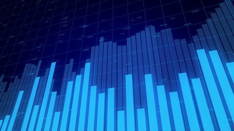 Beautiful 3d Animation Rising Blue Bar Stock Footage Video (100% ...