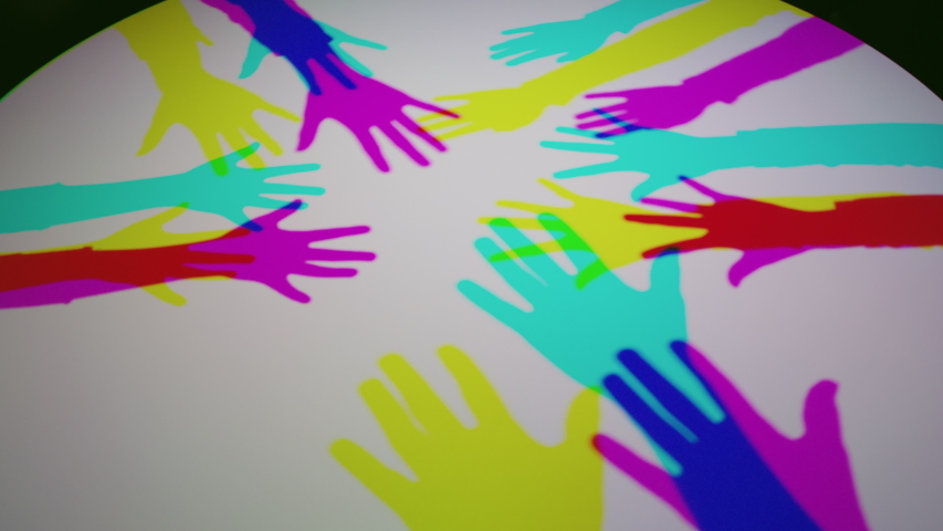 colorful hands playful fingers celebrating rainbow Stock Footage Video ...