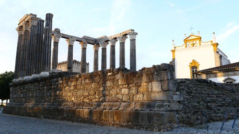 Roman Ruins Evora Portugal Filmed On Stock Footage Video (100% Royalty ...