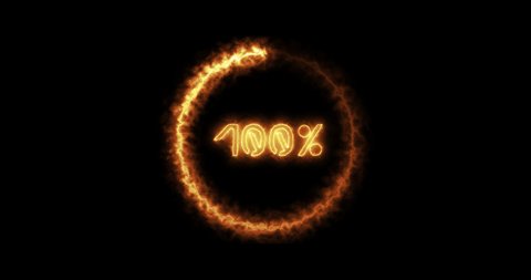 Fire Glowing Neon Loading Bar Circle Stock Footage Video (100% Royalty ...