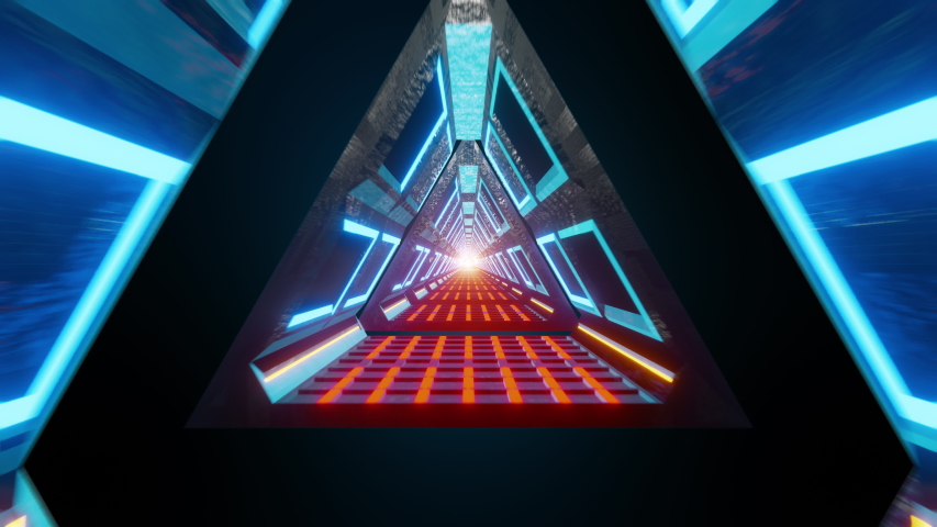 animation hi-tech triangle tunnel Stock Footage Video (100% Royalty ...