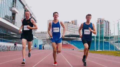 Track Athletes Training Before Race Running Stock Footage Video (100% ...