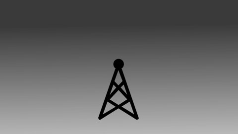 Antenna Sending Radio Waves Animation Video Stock Footage Video (100% ...