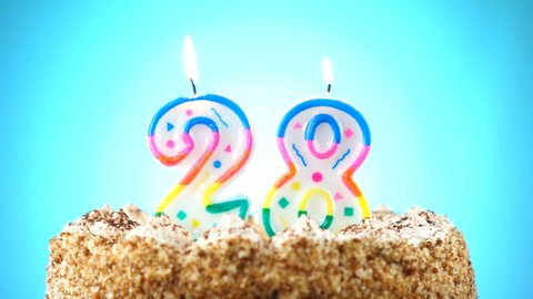 Birthday Cake Burning Birthday Candle Number Stock Footage Video (100% ...