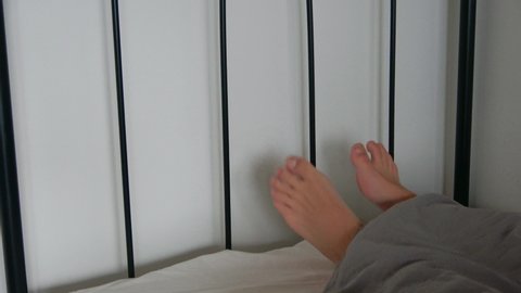 Feet Toes Wiggling Bed Duvet Stock Footage Video (100% Royalty-free ...