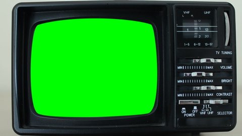 retro old tv green screen close Stock Footage Video (100% Royalty-free ...