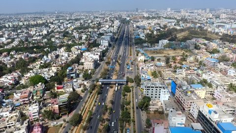 Bangalore City Aerial View Vehicles Highway Stock Footage Video (100% ...