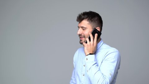 Side View Young Man Talking On Stock Footage Video (100% Royalty-free ...