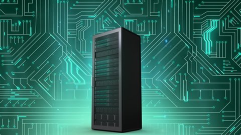 Animation Mainframe Computer Tower Front Computer Stock Footage Video ...