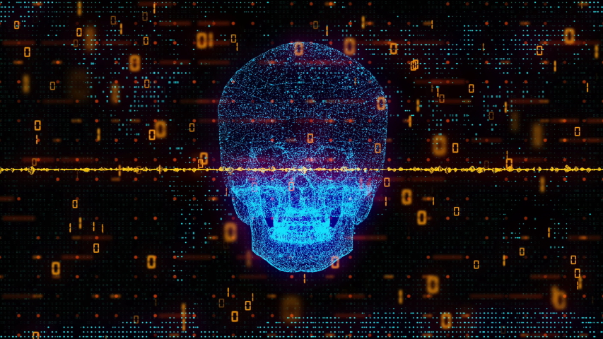 Digital Skull Equalizer Data Technology Stock Footage Video (100% ...