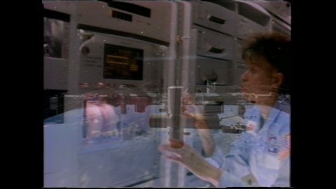 1990s Scientist Pressed Button On Computer Stock Footage Video (100% ...