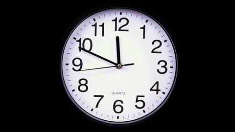 Wall Clock On Black Background 0000 Stock Footage Video (100% Royalty ...
