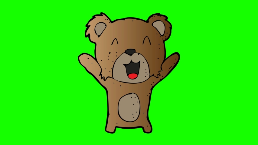 Animated Bear Character . Green Stock Footage Video (100% Royalty-free ...