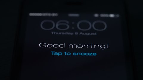 Good Morning Alarm Clock On Tab Stock Footage Video (100% Royalty-free ...