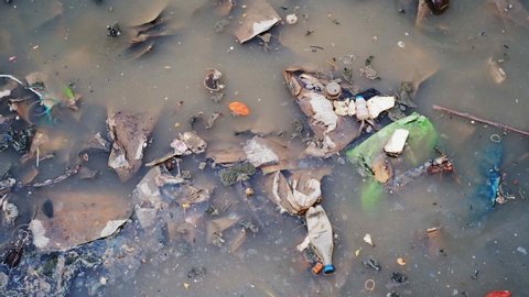 Rotten River That Has Plastic Waste Stock Footage Video (100% Royalty ...