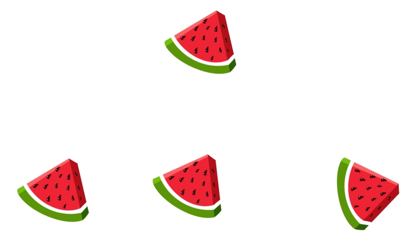 Animated Watermelon Fruit is Falling. Stock Footage Video (100% Royalty ...