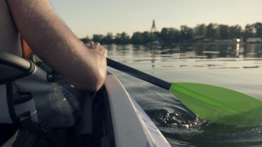 Paddle Rowing On a Quiet Stock Footage Video (100% Royalty-free ...
