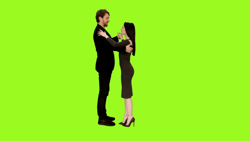 loving couple dancing against green screen Stock Footage Video (100% ...