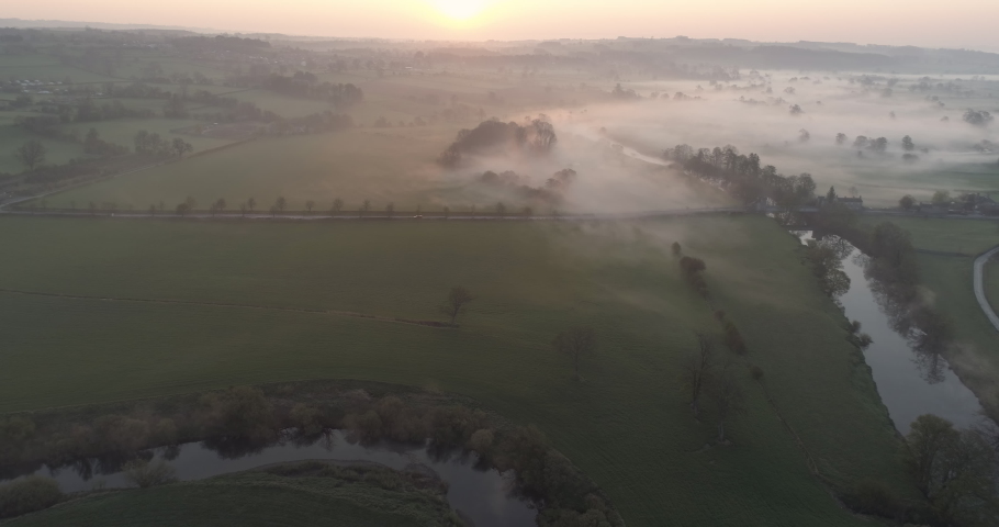 Drone Shot of a Fog Stock Footage Video (100% Royalty-free) 1035338060 ...