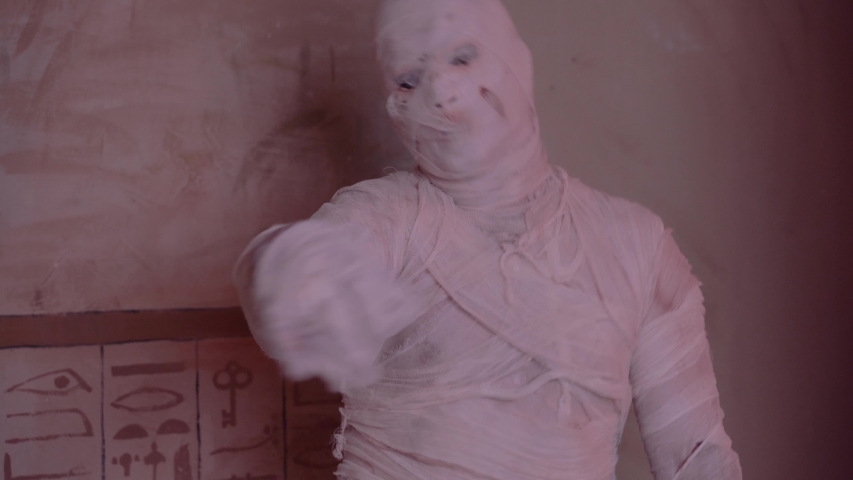 man wrapped bandages mummy halloween costume Stock Footage Video (100% ...