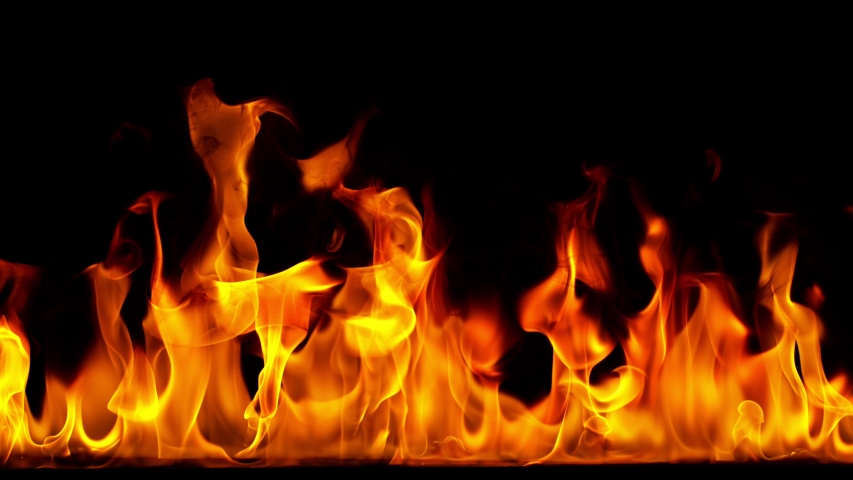 igniting fire isolated on black background Stock Footage Video (100% ...