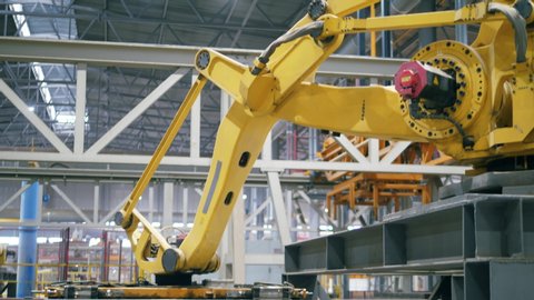 Construction Worker Unloading Steel Beam On Stock Photo (Edit Now) 2911600